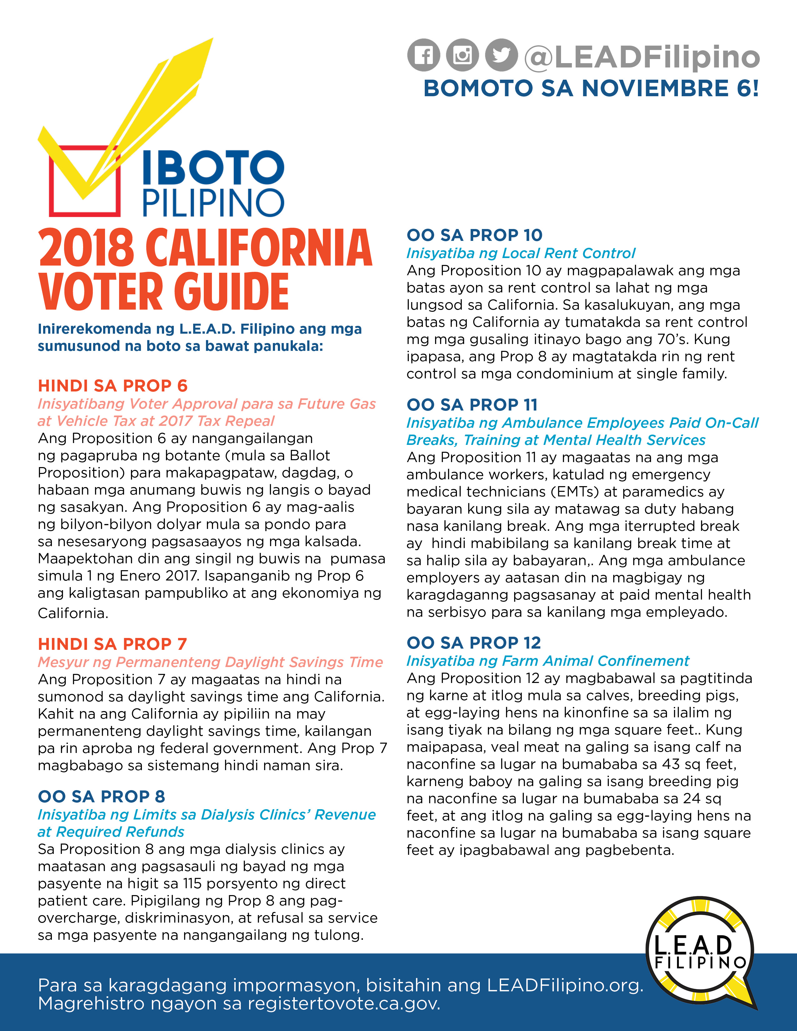 Filipin@ Voter Guide – English & Tagalog – LEAD FILIPINO